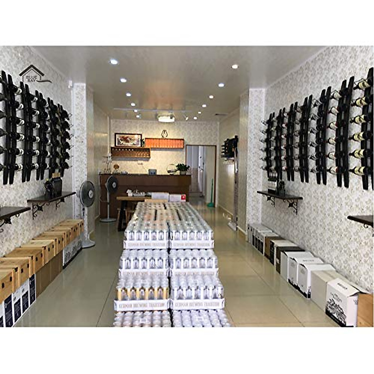 Wall Mounted Wine Rack | Rustic Barrel Stave Hanging Wooden Wall-Mounted Wine Rack…