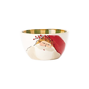 Vietri Old St. Nick Assorted Soup/Cereal Bowls, Set/4, Earthenware Kitchen/Dining Deep Oatmeal Dish
