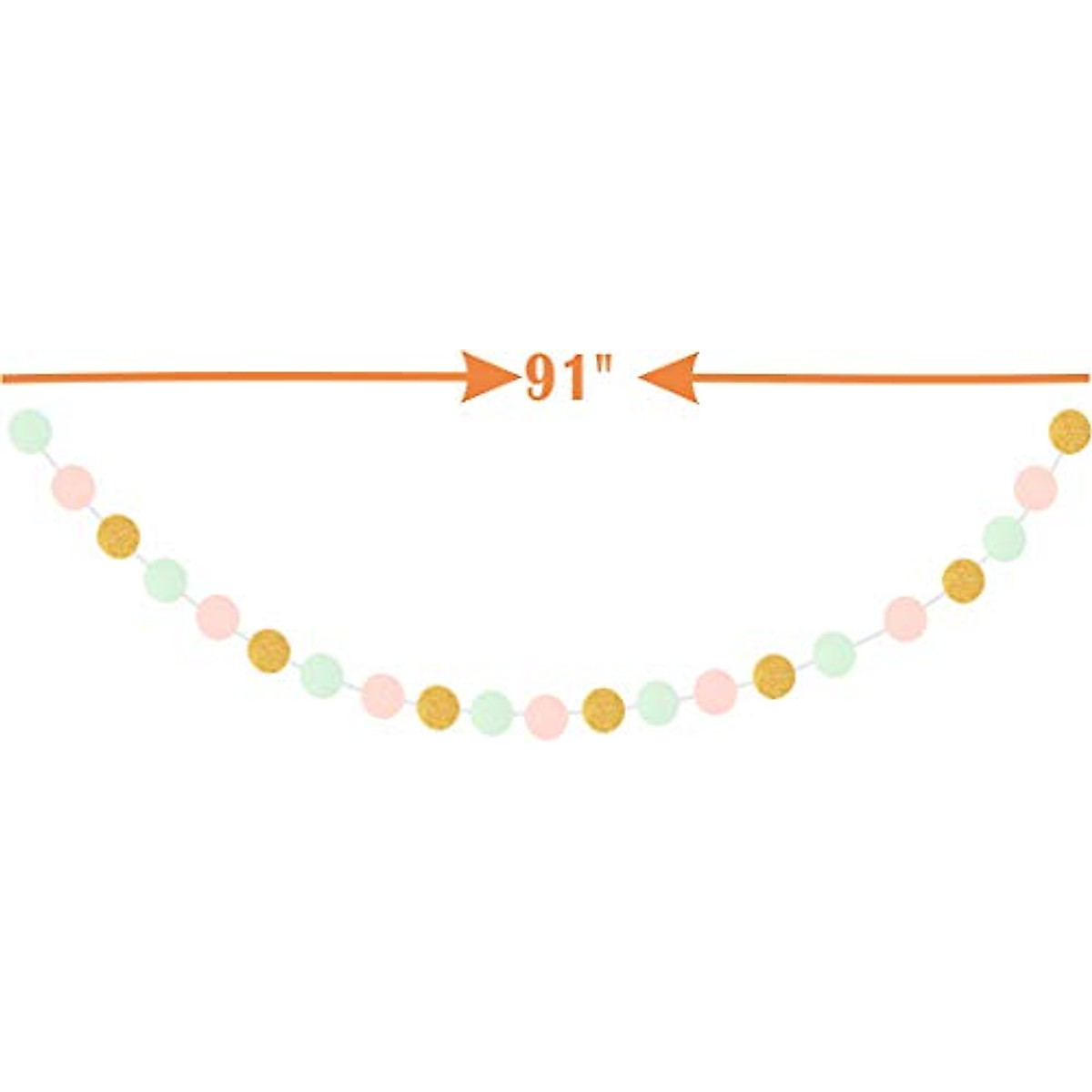 Pink Green White Happy Birthday Wall Banner| Mint Gold Glitter Peach Cream Paper Bundle with Birthday Queen Sash and Tiara, Birthday Girl Headband, Accessories