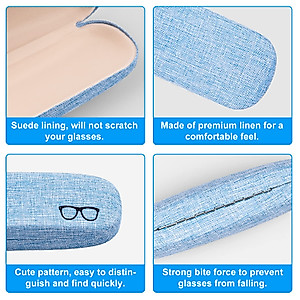 Ouskr 17 Pcs Eyeglass Case Hard Shell Set, Unisex Hard Glasses Case, Large Eyeglasses Cases for Men Women