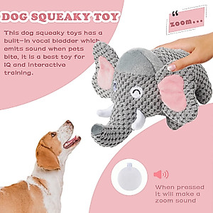 YYDSFEIOU Stuffed Dog Toys, Interactive Squeaky Dog Toys Chew Toys Durable Plush Dog Toy with Crinkle Paper for Small Medium Large Dogs Puppy Toys Pet Toys Elephant Design