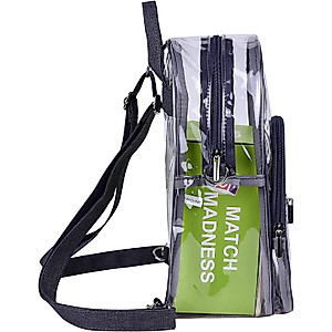 Oraben Clear Mini Backpack, Clear Bag Stadium Approved, Mini Transparent Backpacks See Through Bag for Concert Security