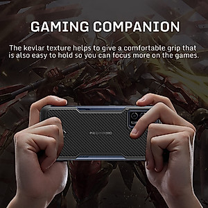 nubia REDMAGIC 6R Pro Handle Protective Case, Flexible TPU Cover Anti-Scratches Shockproof Phone Case Compatible Red Magic 6R/6 Racing, Black