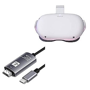 BoxWave Cable Compatible with Oculus Quest 2 - SmartDisplay Cable - USB Type-C to HDMI (6 ft), USB C/HDMI Cable for Oculus Quest 2 - Jet Black