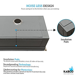 KABCO ZR-LEDGE 32 Inch Station Single Bowl 16 Gauge Stainless Steel Kitchen Sink Work Station Undermount Package 32 inch Wide 10 inch deep 304SS K-SS0RLE32-PKG