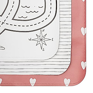 Lila Mae Baby Changing Mat - Wipeable, Portable Changing Pad, Travel Changing Mat for Baby or Small Toddler, Easy to Fold or Roll Up - Faux Leather (Black Pencil Stripe)