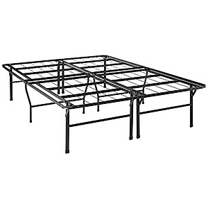 Best Price Mattress 18 Inch Metal Platform Beds w/ Heavy Duty Steel Slat Mattress Foundation (No Box Spring Needed), Black