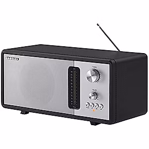 Crosley CR3037B-BK Harmony Modern Bluetooth FM Tabletop Radio, Black