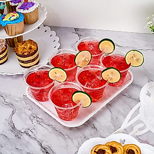 Lilymicky 200 Pack 9 oz Clear Plastic Cups, 9 Ounce Disposable Plastic Drinking Cups, Crystal Clear PET Plastic Cups for Parties, Wedding, Christmas Day