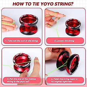 MAGICYOYO V3 Responsive Yoyo Pack of 2, Professional Metal Yoyo for Beginner, Dual Purpose Alloy Yoyo with KK Bearings + Removal Bearing Tool + Axle + 2 Bags + 12 Yoyo Strings