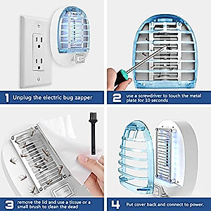 Bug Zappers Indoor Plug in, Electric Fly Zapper Mosquito Killer, Fly Trap with Blue Light for Kitchen, Room,Bedroom Home,Baby,Office 2 Packs