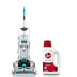 Hoover SmartWash+ Automatic Carpet Cleaner Machine, for Carpet and Upholstery, FH52000 + 64 oz Everyday Carpet Cleaner Solution, Deep Cleaning Carpet Shampoo, AH31924