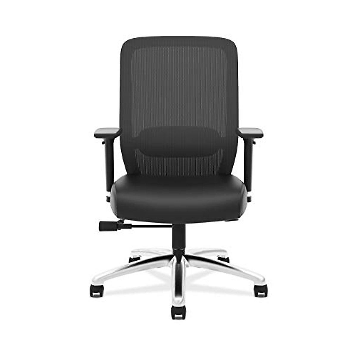 HON Exposure Task Mesh High-Back Computer Chair with Leather Seat for Office Desk, Black (HVL721)