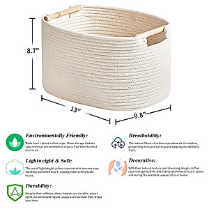 R RUNKA 3 Pack Storage Basket for Cabinet and Toy Organization - 13"x9.8"x8.7" Baskets for Storage - Baby Toy Bin - Toy Storage Organizer - Ideal for Empty Gift Baskets to Fill-White