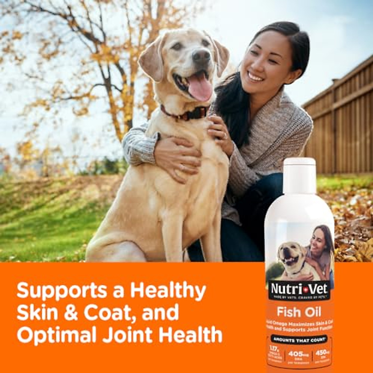 Nutri-Vet Fish Oil - Dog Skin & Coat Supplement - Omega 3 Fish Oil - Promotes Joint Health - 12oz