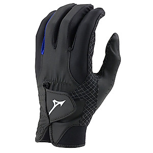 Mizuno 2018 RainFit Men's Golf Glove, Pair, Black/Royal, Medium/Large