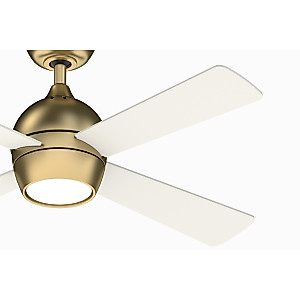 Fanimation Kwad 44 inch Indoor Ceiling Fan with LED Light Kit, Brushed Satin Brass