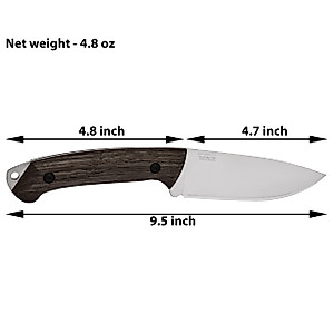 BPS Knives Savage Bushcraft Knife Full Tang Camping Knife with Leather Sheath Carbon Steel Knife, Outdoor Fixed Blade Knife, Bush Survival Knives Gift for Men, Camp Gear