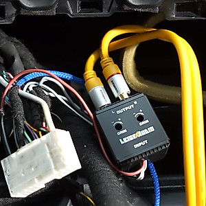 LEIGESAUDIO Car Stereo Hight to Low Converter,2 Channel Line Output Convertor with Remote Turn On RCA Car Line Converter Output Adapter - Black