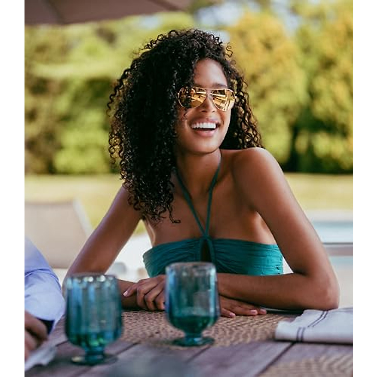 Revo Sunglasses Relay Petite: Women's Polarized Lens with Small Metal Aviator Frame, Gold Frame with Evergreen Lens