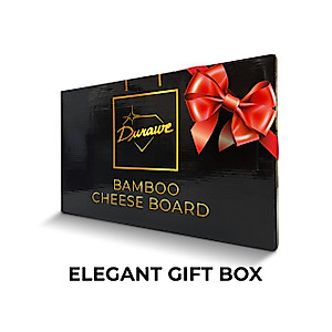 Bamboo Cheese Board Charcuterie Platter & Serving Tray Charcuterie Boards Gift Set Butter Board Perfect Choice for Gourmets, Birthday Presents, Wedding Gifts, Mothers & Housewarming Gifts