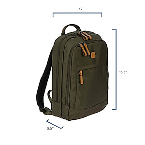 Bric's X-Travel Metro Backpack - 15 Inch - Travel Backpack for Women and Men - Designer Bag with Large Pockets - Olive