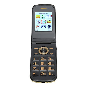 Yunseity Unlocked Senior Flip Cell Phone, Loud Volume Large Buttons Mobile Phone with 2.4 Inch Touch Screen, Easy to Use Kids Seniors Flip Phone with Flashlight Radio Ebook (Gold)