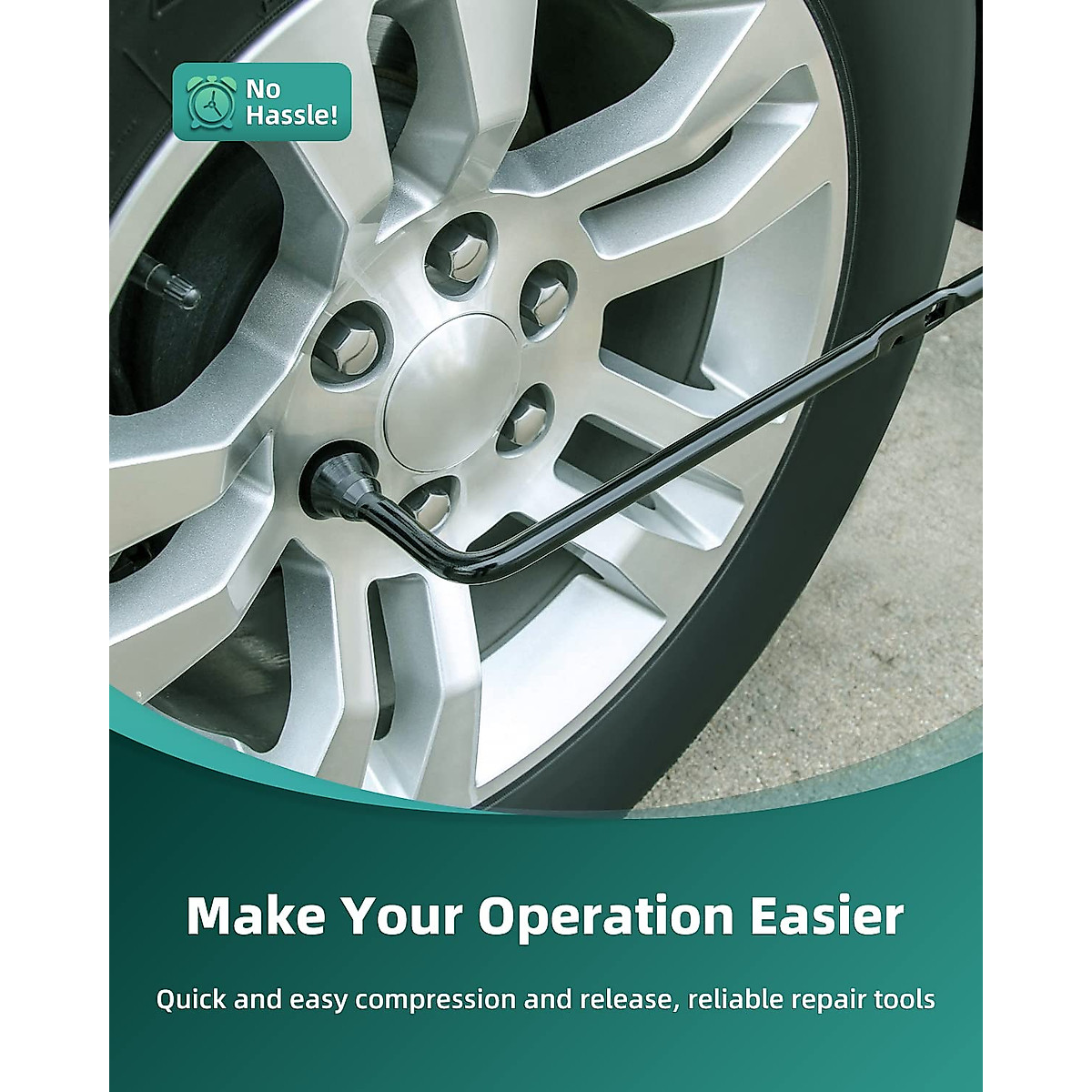 SCITOO Compatible for 2005-2021 for TOYOTA Tacoma Spare Tire Tool with 1 Lug Wrench Tool 1 Hook Segment 2 Extension Segments 091150C030 091500R010