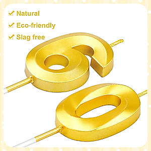 Number Candles, Birthday Candles Numbers, 60th Birthday Candles, Number Birthday Candles, Happy Birthday Cake Topper Decoration for Birthday Party Wedding Anniversary Celebration Supplies (Gold)