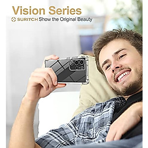 SURITCH for Samsung Galaxy S23 Ultra Clear Case 6.8" (Only), [Built-in Screen Protector] Full Body Protective Hard Shell+Soft TPU Phone Case for Samsung S23 Ultra -(Full Clear)