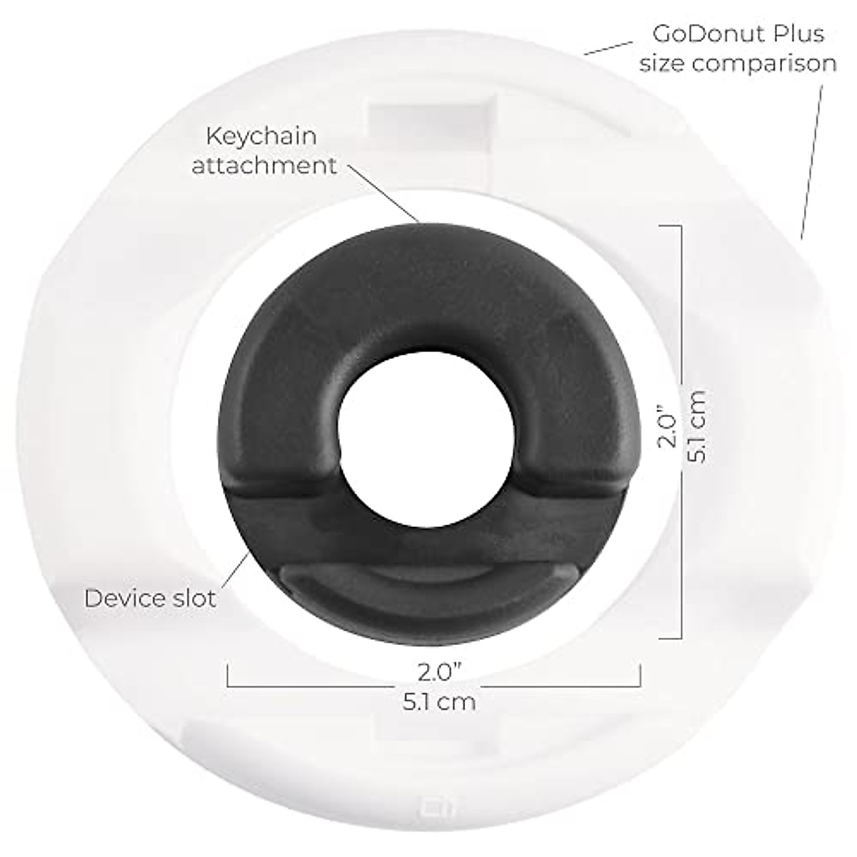 GoDonut Mini Phone Stand - Portable Mount Accessory for Travel, Nightstand or Desk- Compatible with Tablet, iPhone & Most Smartphones - Black