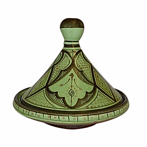 Serving Tagine Handmade Ceramic Tajine Dish Exquisite 10 inches Green