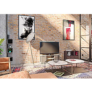 Furinno Rossi Wall Mount Floating Corner Shelf, 5-Tier Radial, French Oak Grey/Black