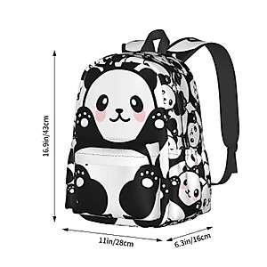 Cute Panda Backpack Large Laptop Backpack Lightweight Backpack Casual Daypack for Boys Girls
