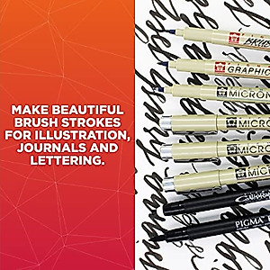 SAKURA Pigma Professional Brush Pens - Archival Black Ink Pens - Pens for Lettering, Modern Calligraphy, or Drawing - Brush Nibs - 3 Pack