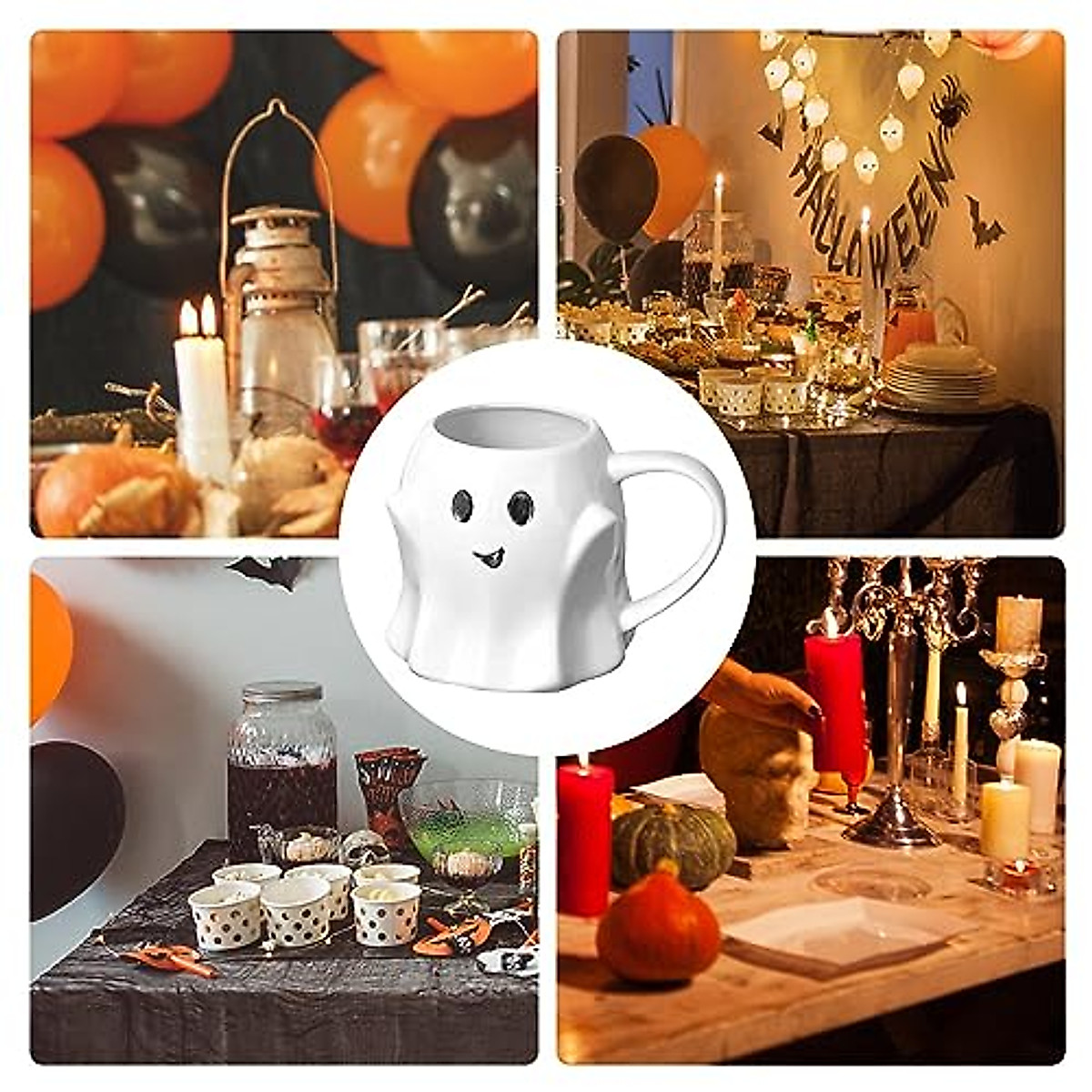 wowspeed Ghost Mug - Ghostface Mug - Halloween Coffee Mug Decor - Ceramic Ghostface Coffee Cup Halloween Offices Mug - For Tea, Milk, Coffee - Fall Autumn Gifts