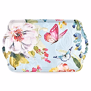 Pimpernel Colorful Breeze Collection Large Handled Tray | Serving Tray for Lunch, Coffee, or Breakfast | Made of Melamine | Measures 19.25" x 11.5" | Dishwasher Safe
