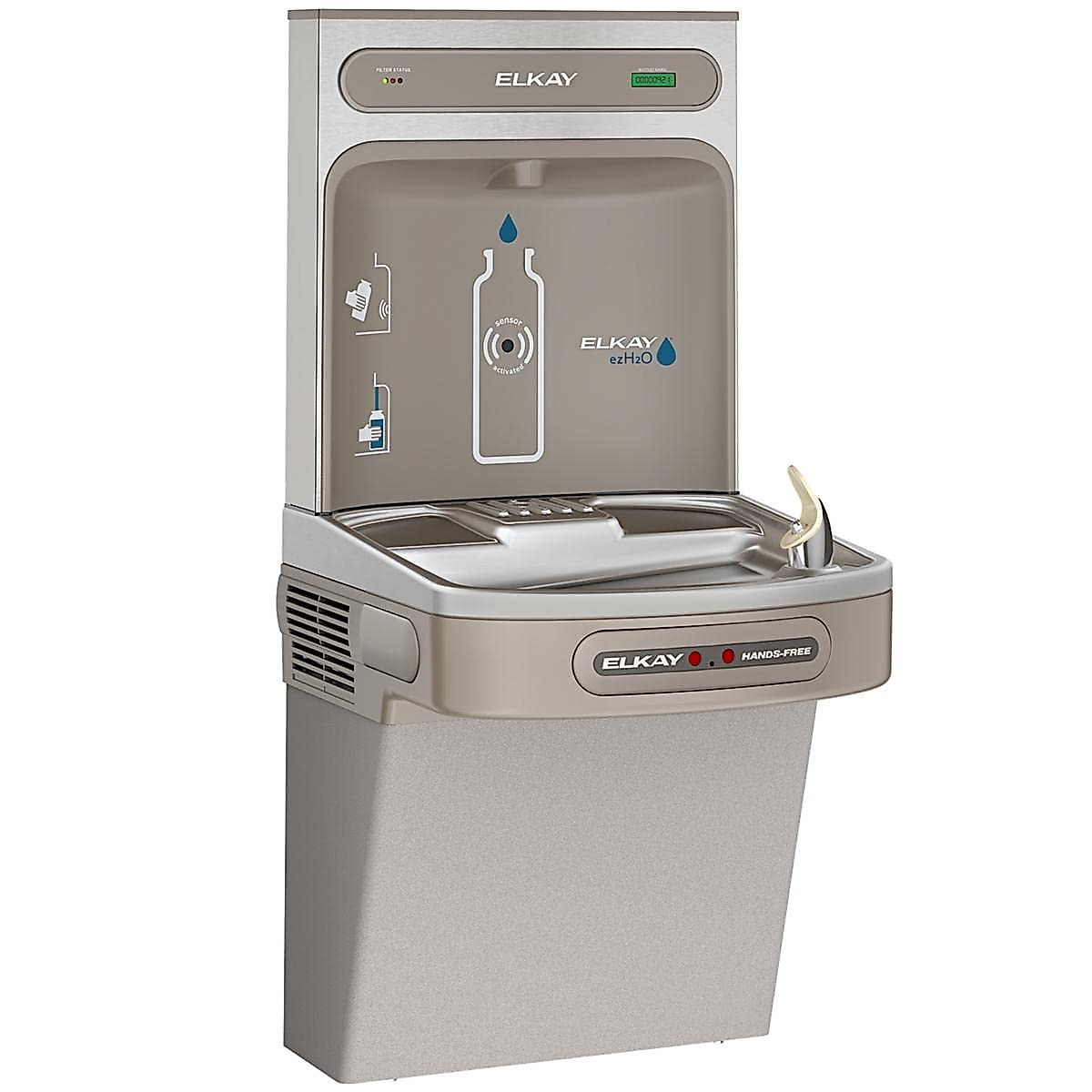Elkay LZO8WSLK EZH2O Bottle Filling Station and Cooler, Light Gray Granite