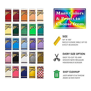 Party Essentials Heavy Duty Plastic Table Cover Available in 44 Colors, 54" x 108", Royal Blue