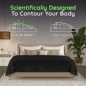 Homesmart Weighted Blanket King Size 30 lbs, (Medium Weight), Black 104x92, Oversized Weighted Blanket, Fits Standard and California King Beds