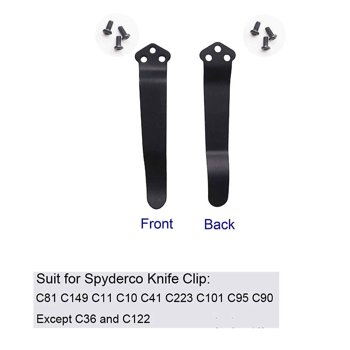 NC HAISDA 2pcs Pocket Knife Clip Portable DIY Deep Carry Practical Waist Accessories Solid Back Durable Tool (A)