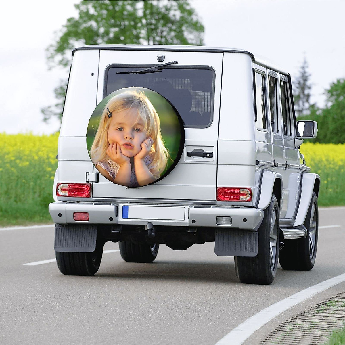 Custom Spare Tire Cover 17 Inch Personalized Text Image Wheel Covers Waterproof Universal Tire Protectors Cover for Jeep Wrangler Travel Trailers Camper RV SUV Truck