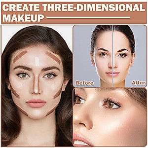 CAHIUYOA 2 Color Cream Contour Stick,Cream Bronzer Highlighter Makeup Stick,Velvet Texture Soft and Smooth Long Lasting Waterproof Contour Stick for Women Girls - Light