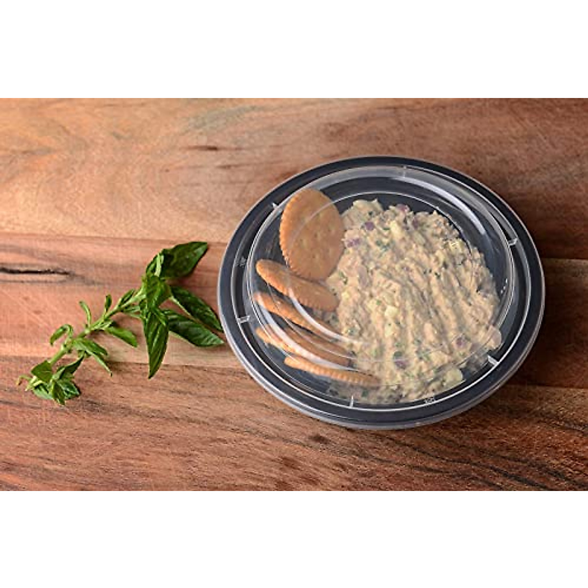 24oz - 25 Count - Round Microwavable Plastic Meal Prep Containers with Lids - Food Storage Container - Certified BPA-Free, Stackable, Reusable Microwave, Dishwasher, Freezer Safe, Disposable (Black)