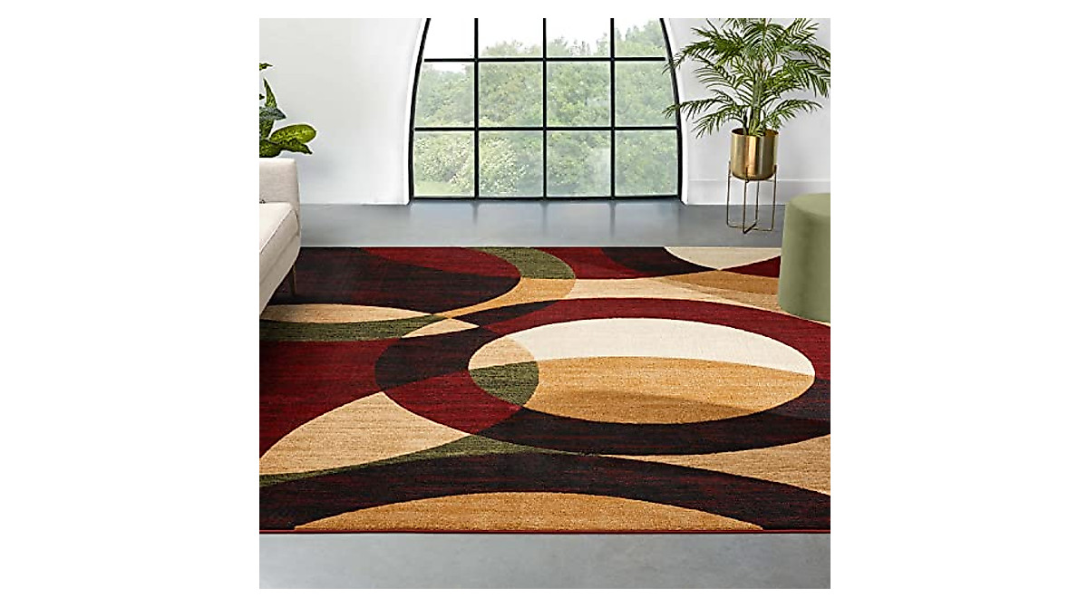Well Woven Dulcet Bingo Rug - Modern Red Geometric Area Rug