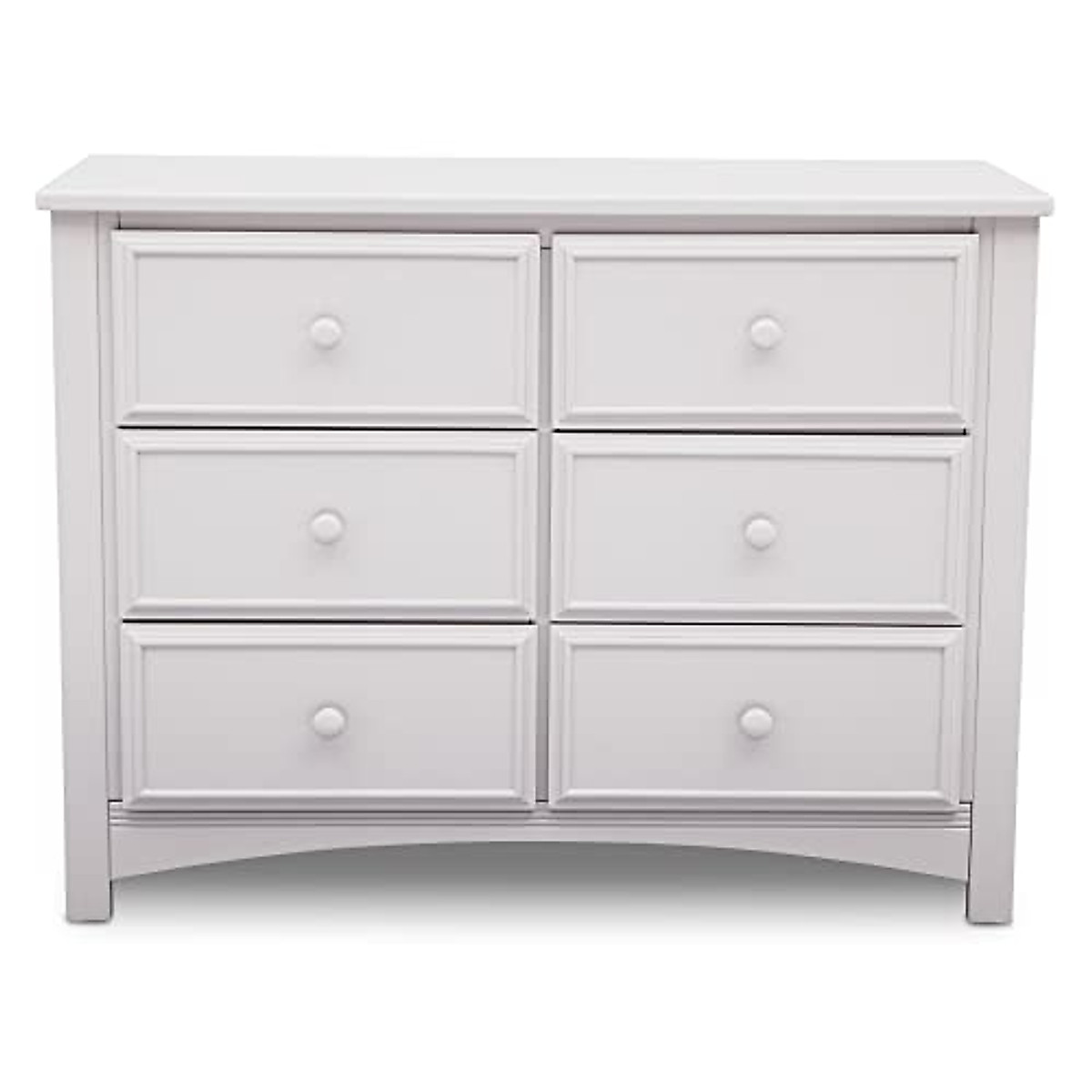Delta Children Unisex Nursery 6 Drawer Double Dresser, Greenguard Gold Certified, Bianca White