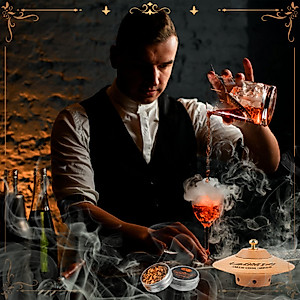 Cocktail Smoker Kit with Torch, Old Fashioned Smoker Kit for Bourbon Whiskey Drink, with 4 Flavor Wood Chips, Vodka/Gin/Tequila/Rum Liquor Gifts for Whiskey Lovers, Father(No Butane)