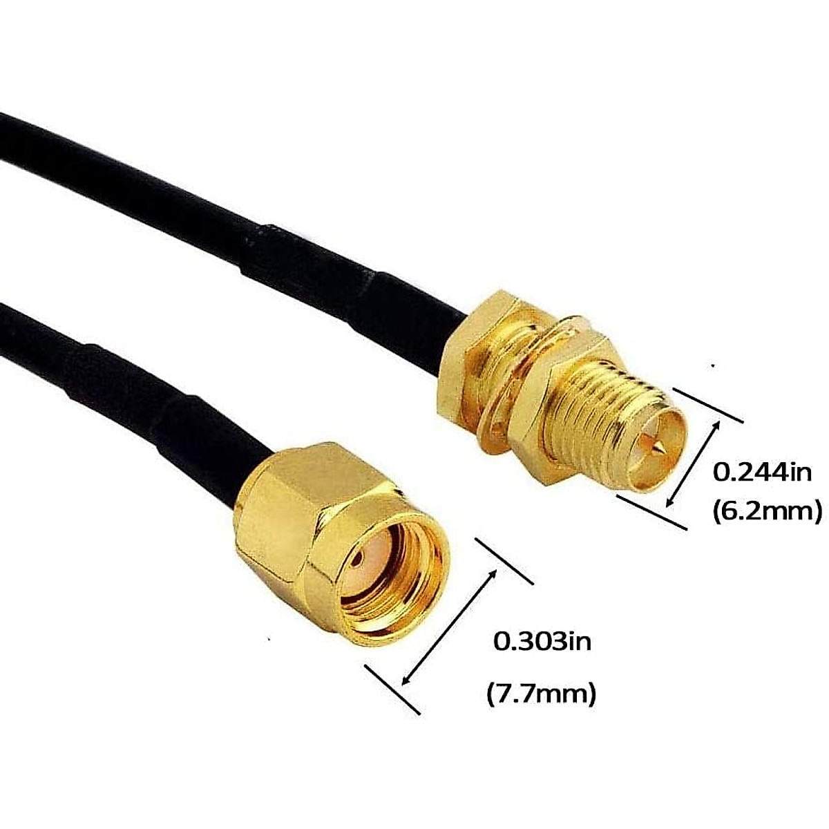 16ft WiFi Antenna Extension Cable RG174 RP-SMA Coaxial Cable Low Loss for Wireless LAN Router Bridge External Antenna Equipment 2 Pack
