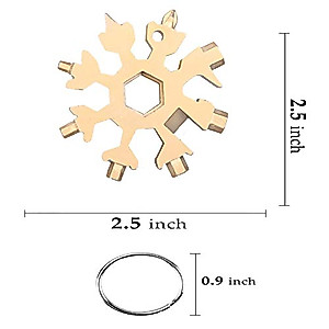 18-in-1 Snowflake Multi-Tool,Stainless Steel Snowflake Keychain Tool,18-in-1 Incredible Tool Snowflake Screwdriver for Camping Outdoor,Best Gift,Easy to Carry Black with box