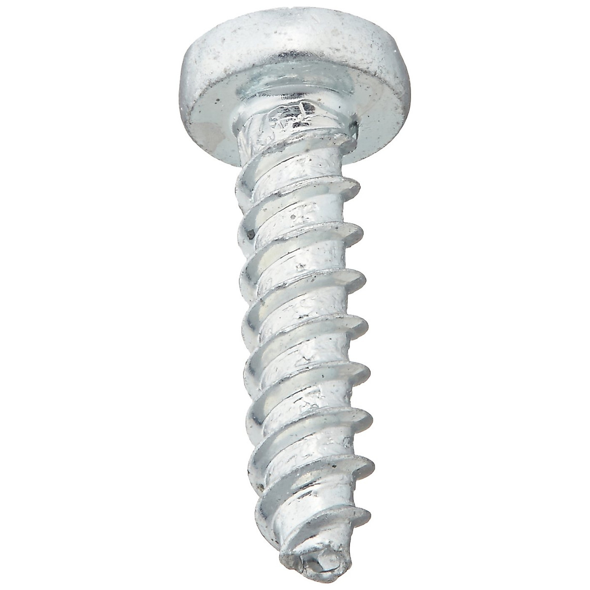 Small Parts 0206LPP Steel Thread Rolling Screw for Plastic, Zinc Plated, Pan Head, Phillips Drive, #2-28 Thread Size, 3/8" Length (Pack of 100)